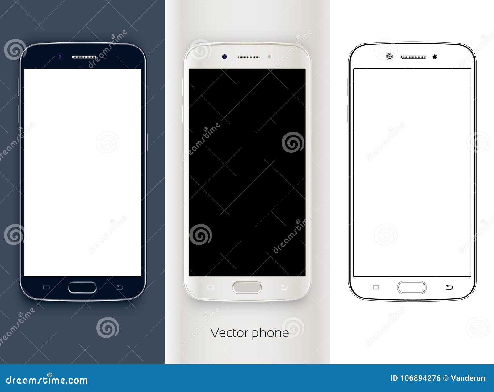 Black Cell Phone Isolated. Blank Screen. Mobile Technology. New Phone ...