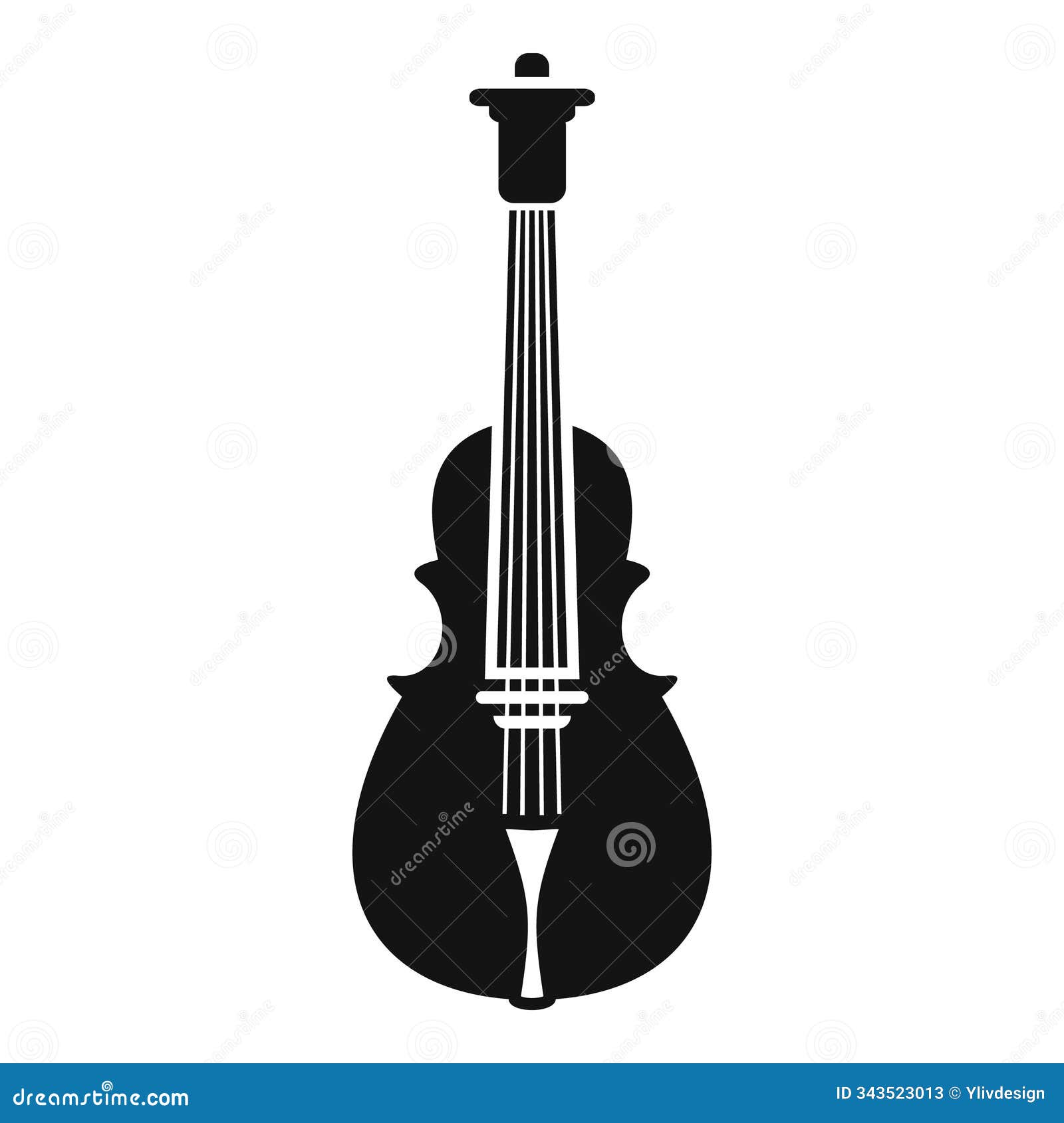 Cello Silhouette Showing Classical Music Instrument Stock Illustration ...