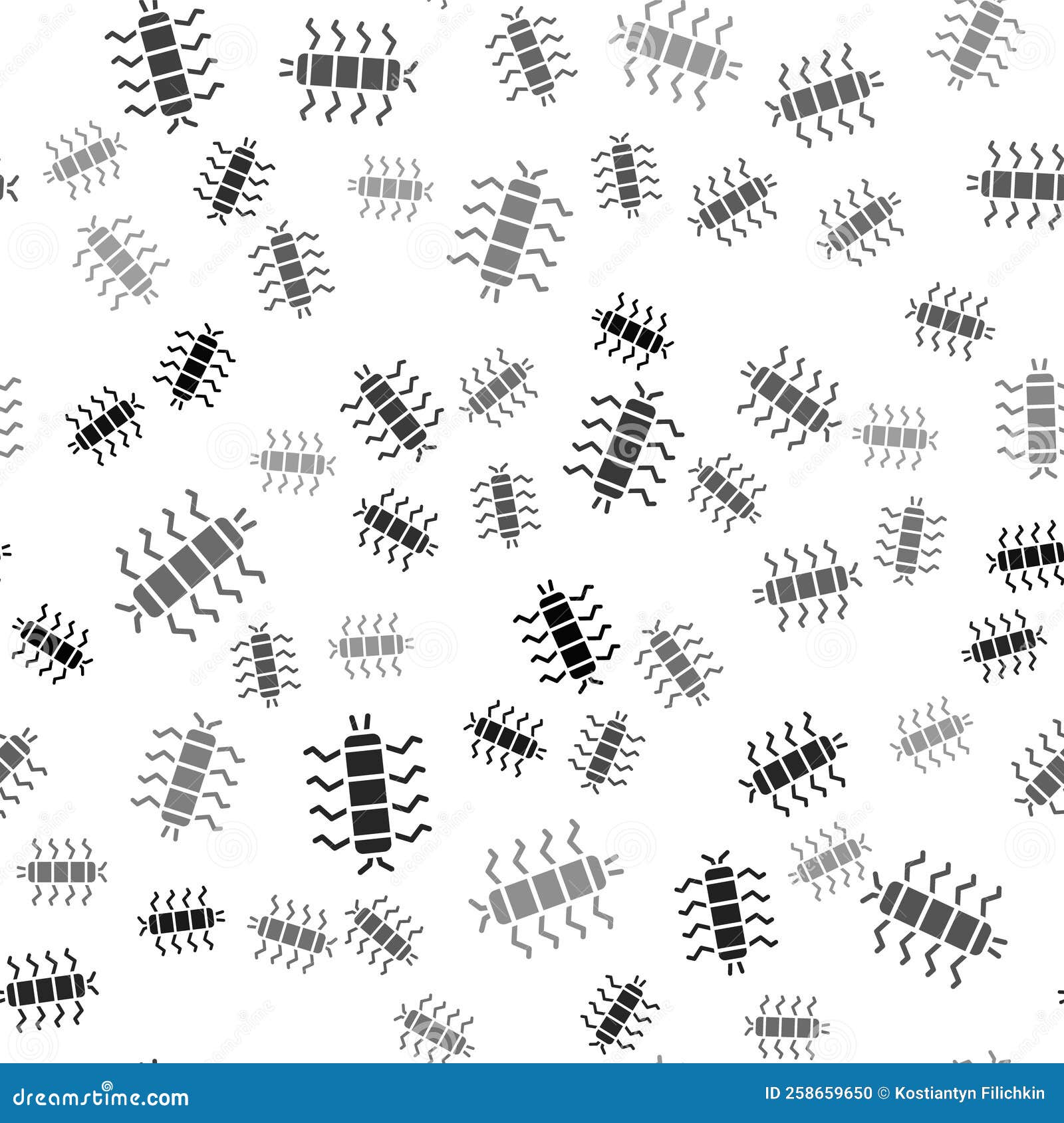 Black Centipede Insect Icon Isolated On Transparent Background. Vector ...