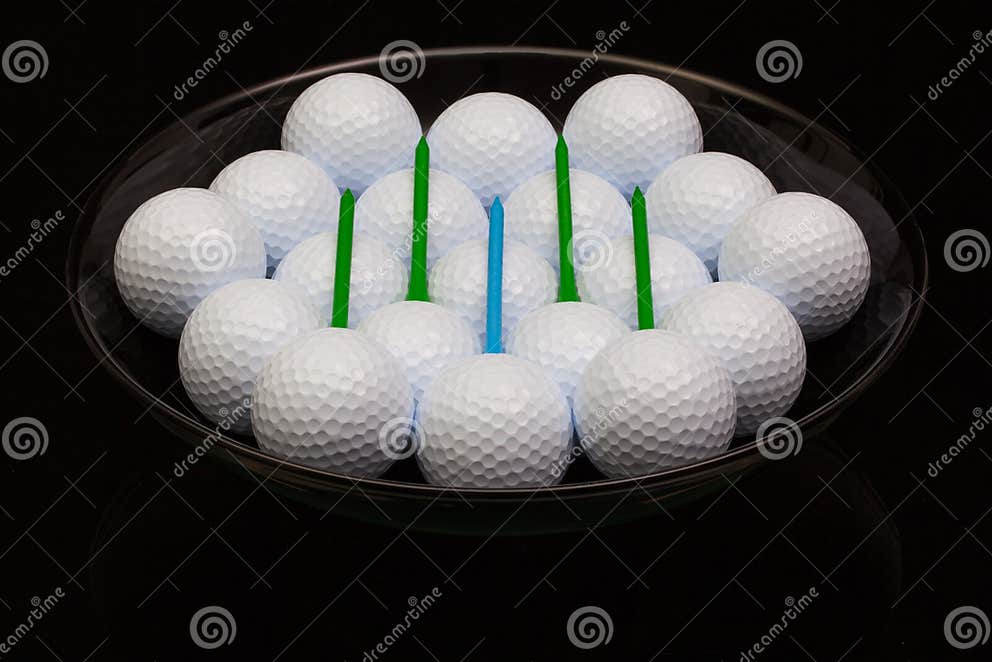 Black Ceramic Bowl Full of Golf Balls Stock Photo - Image of reflection ...