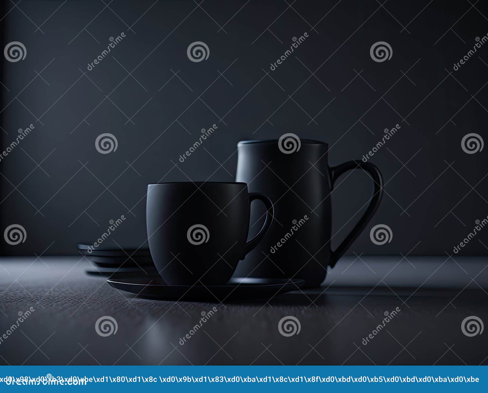 Black Ceramic Cup Setup in at Home Interior. Ai Generative Stock ...