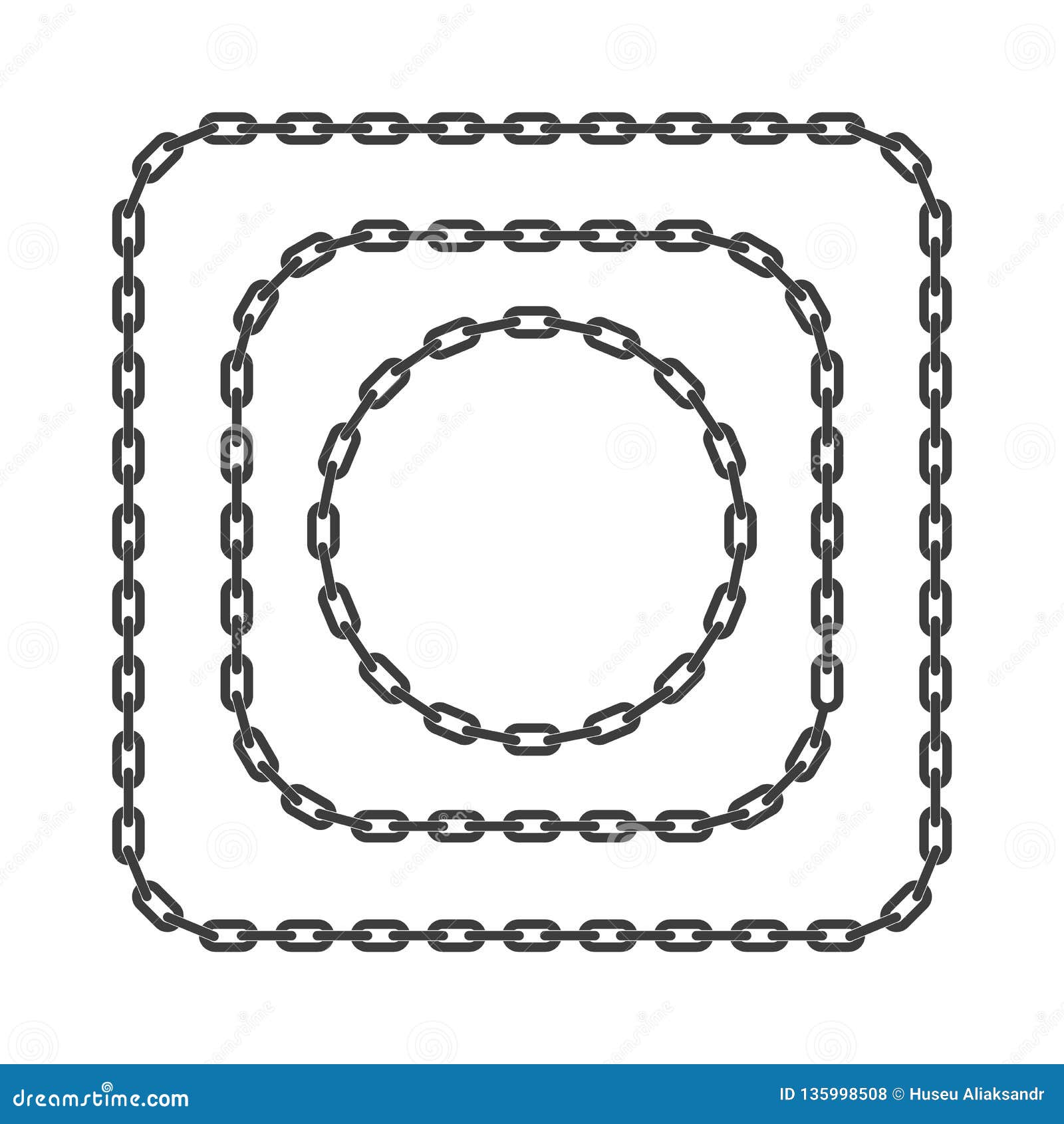 Black Chain Frame Template. Stock Vector - Illustration of border ...