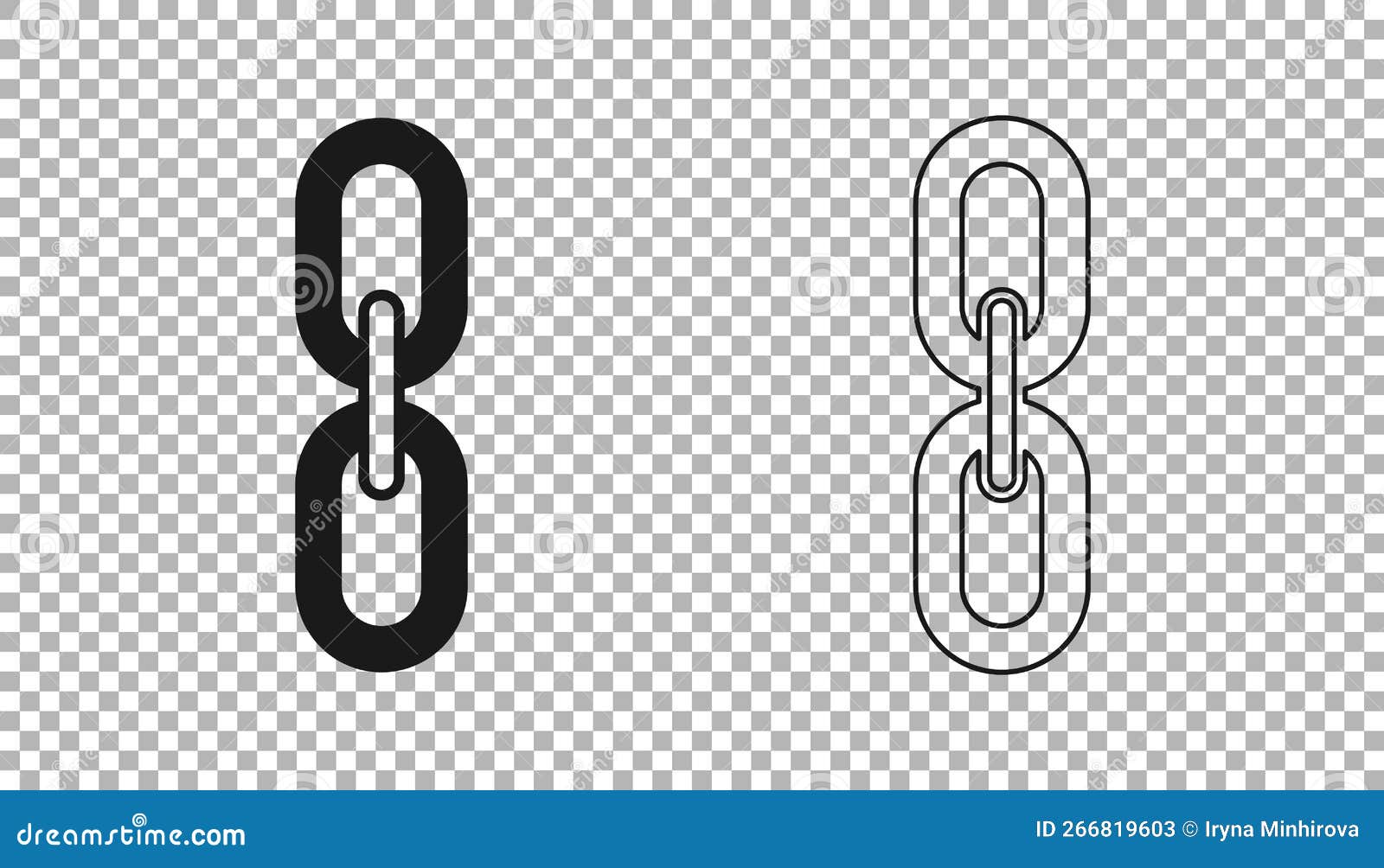 Black Chain Link Icon Isolated on Transparent Background. Link Single ...