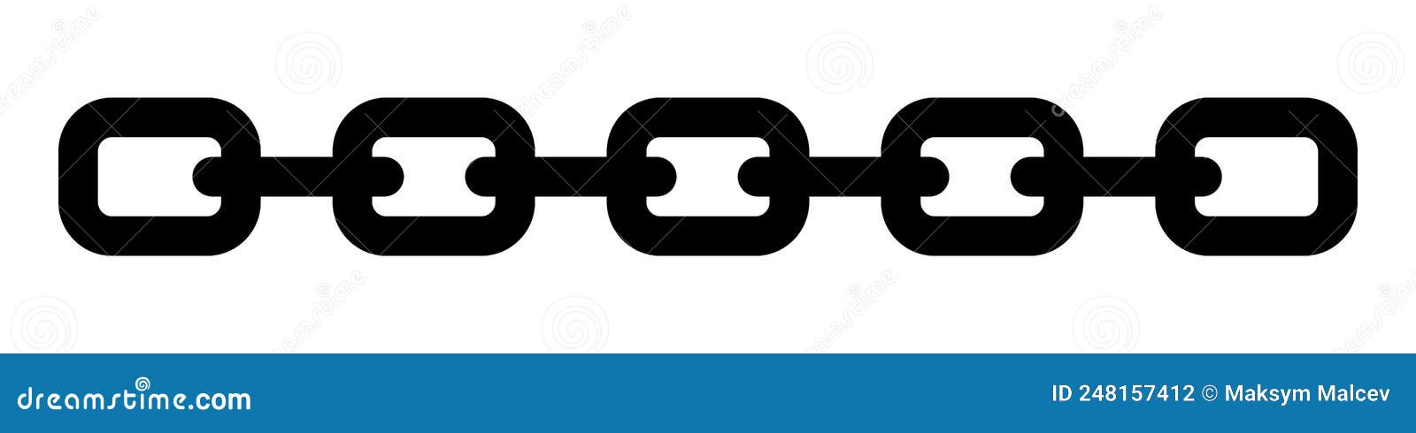 Black Chain. Modern Flat Icon Isolated on White Background. Vector EPS ...