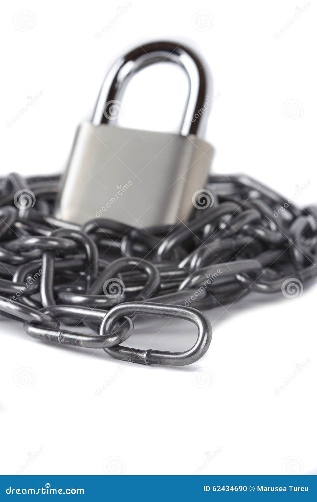 Black Chain and Padlock Isolated Stock Photo - Image of padlock, steel ...