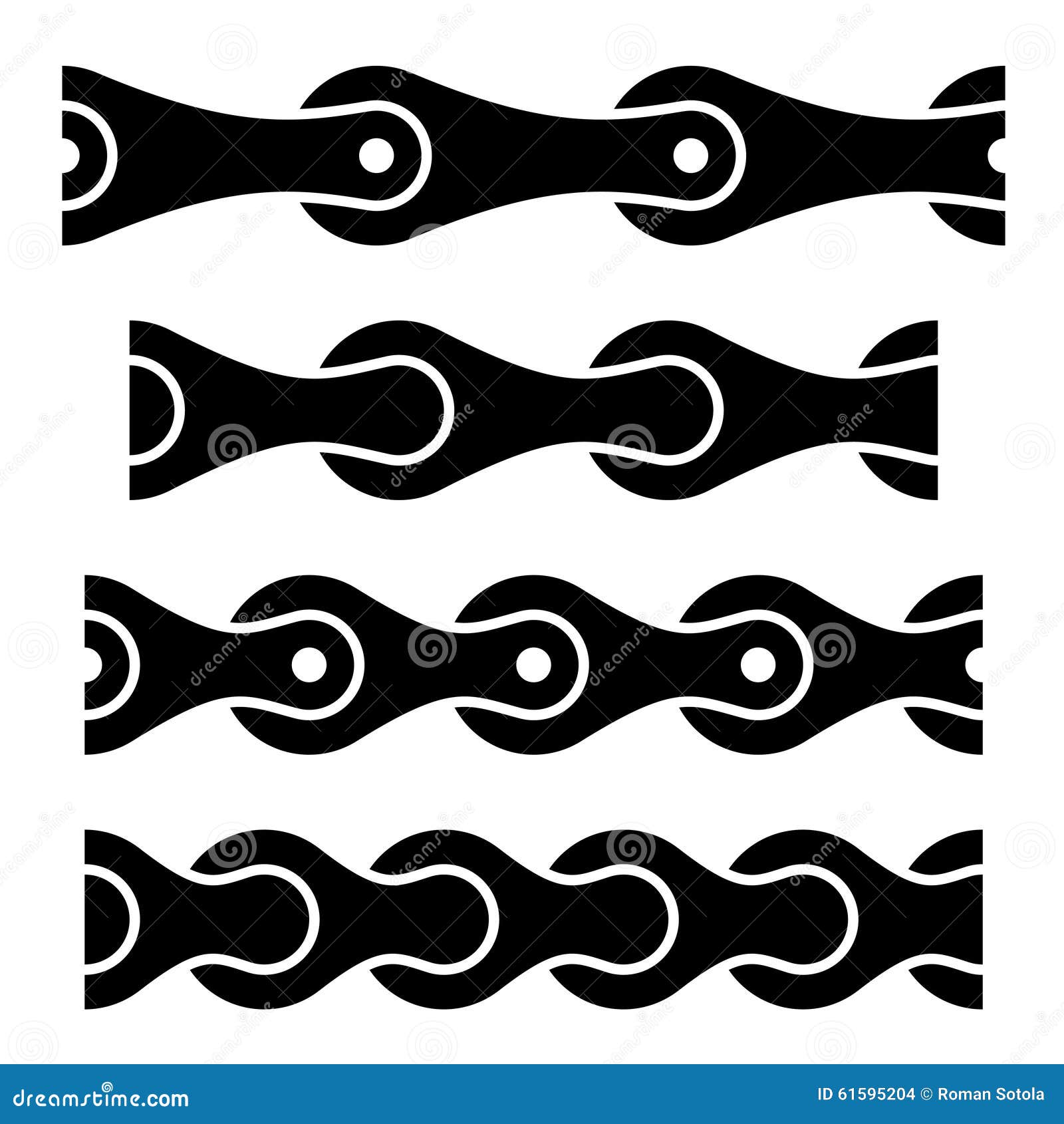 Black Chain Seamless Symbols Stock Vector - Illustration of link, iron ...