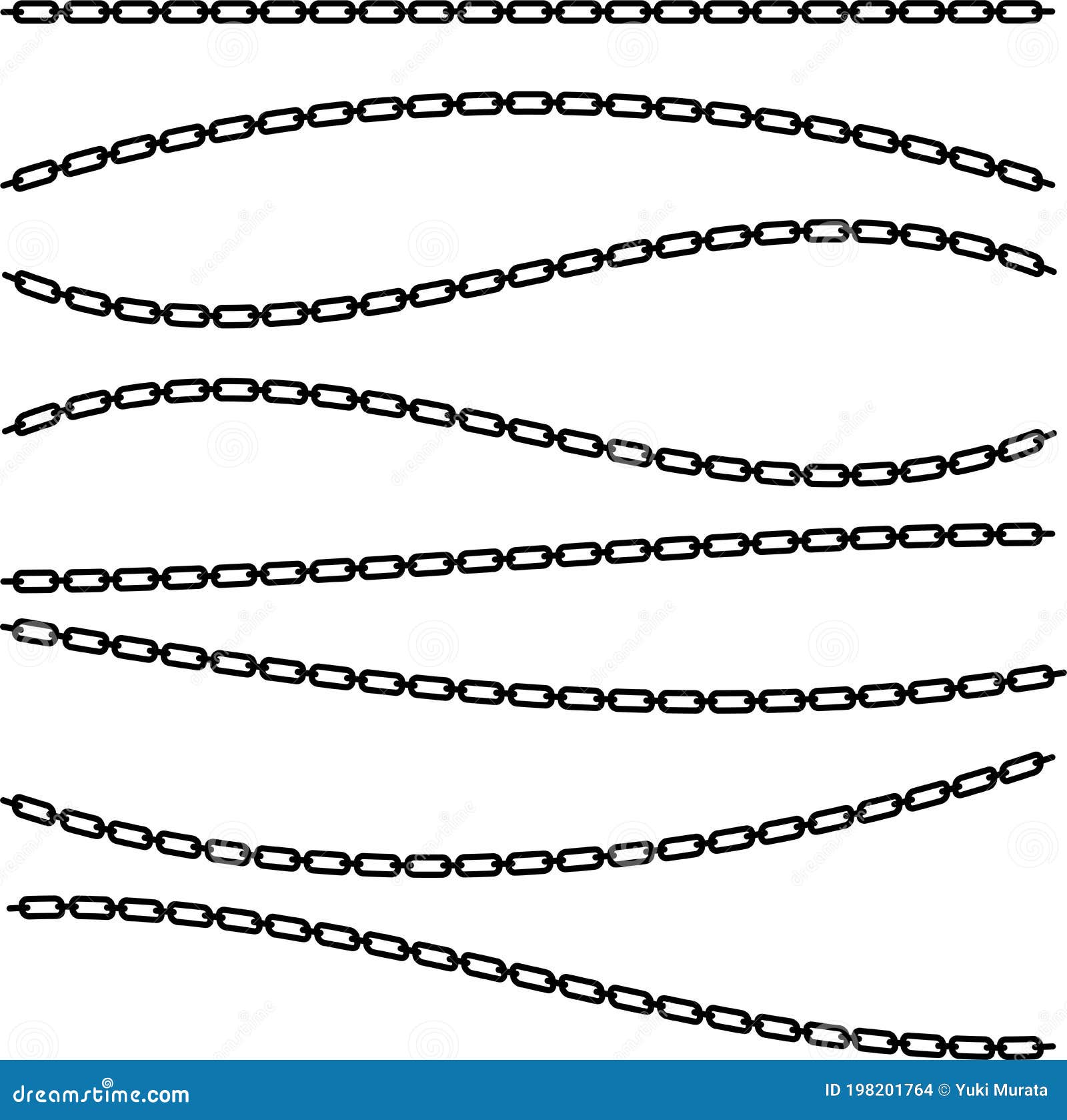 Black chain shape set stock vector. Illustration of string - 198201764