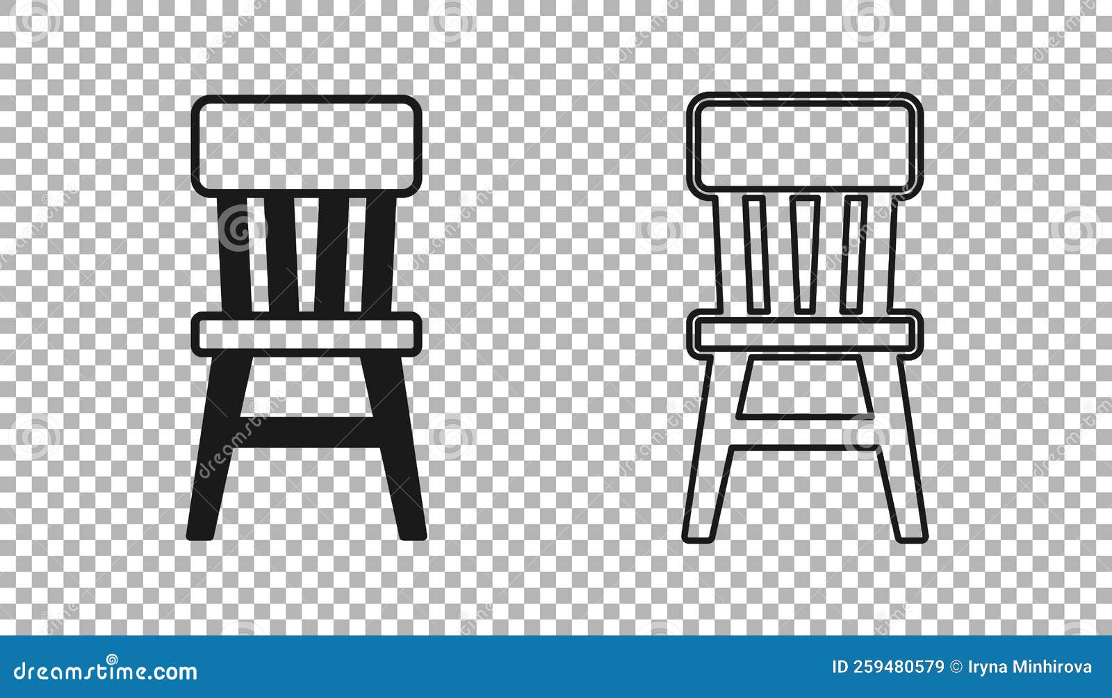 Black Chair Icon Isolated on Transparent Background. Vector Stock ...