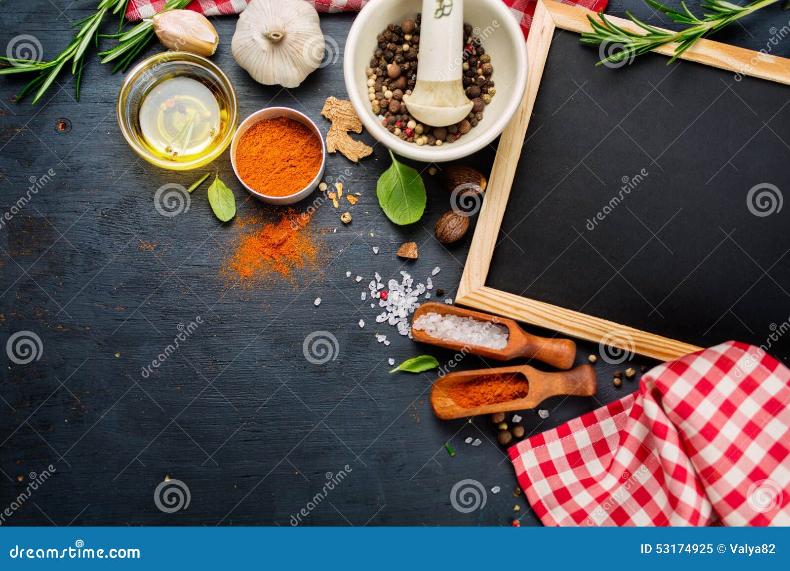 Black Chalk Board and Spices Stock Image - Image of flavor, copy: 53174925