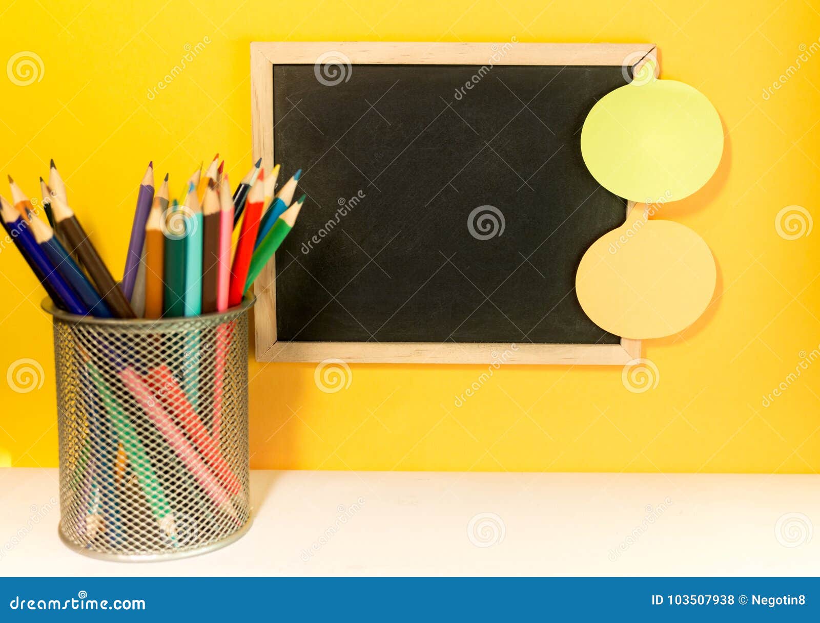 Chalk Board and Sticky Notes Stock Photo - Image of blank, pattern ...