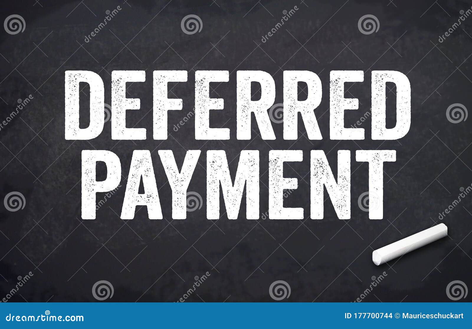 Black Chalkboard with Business Words Deferred Payment Stock ...
