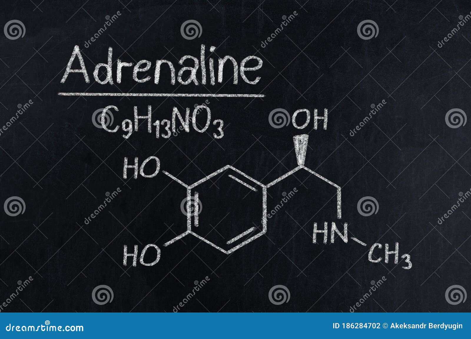 Adrenaline Or Adrenalin, Epinephrine Neurotransmitter Molecule ...