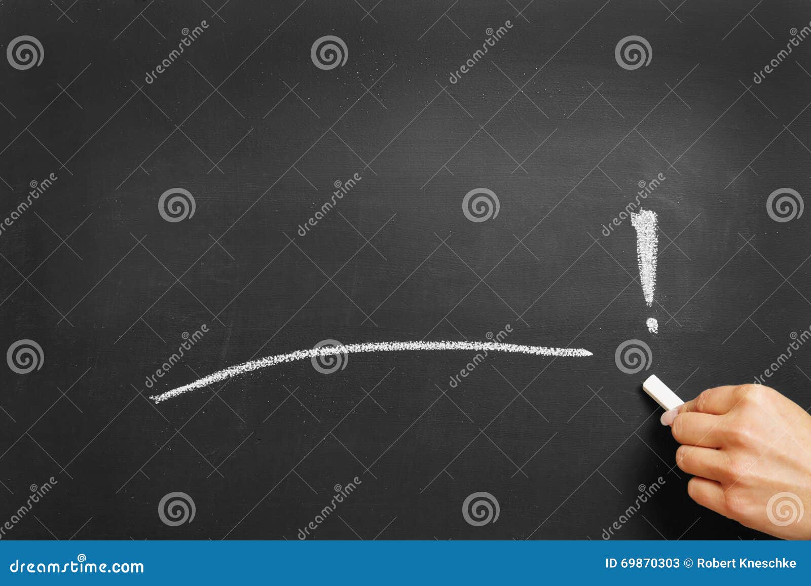 Black Chalkboard with Exclamation Mark Stock Image - Image of high ...