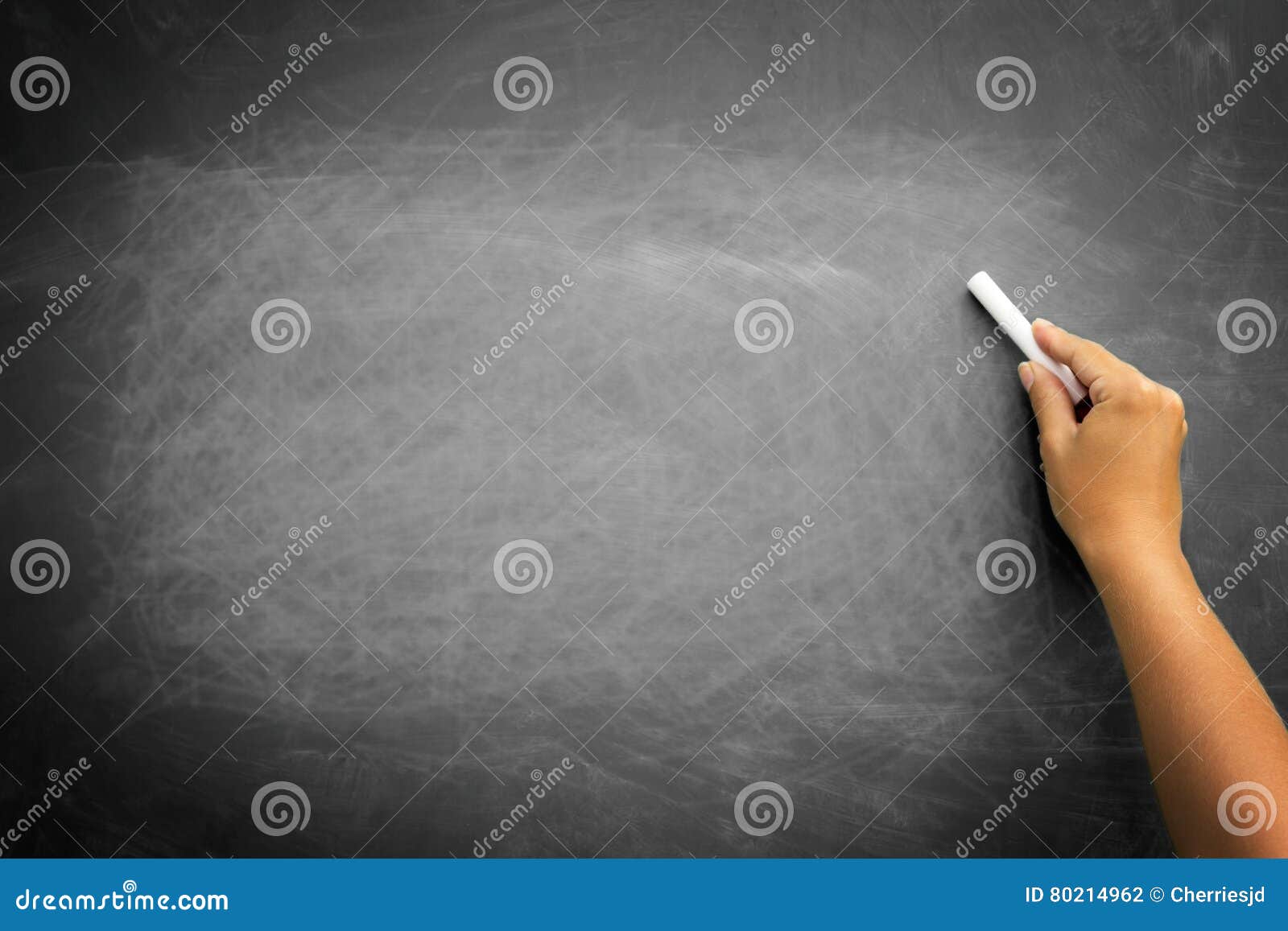 Black Chalkboard with Hand Holding Chalk Stock Photo - Image of board ...