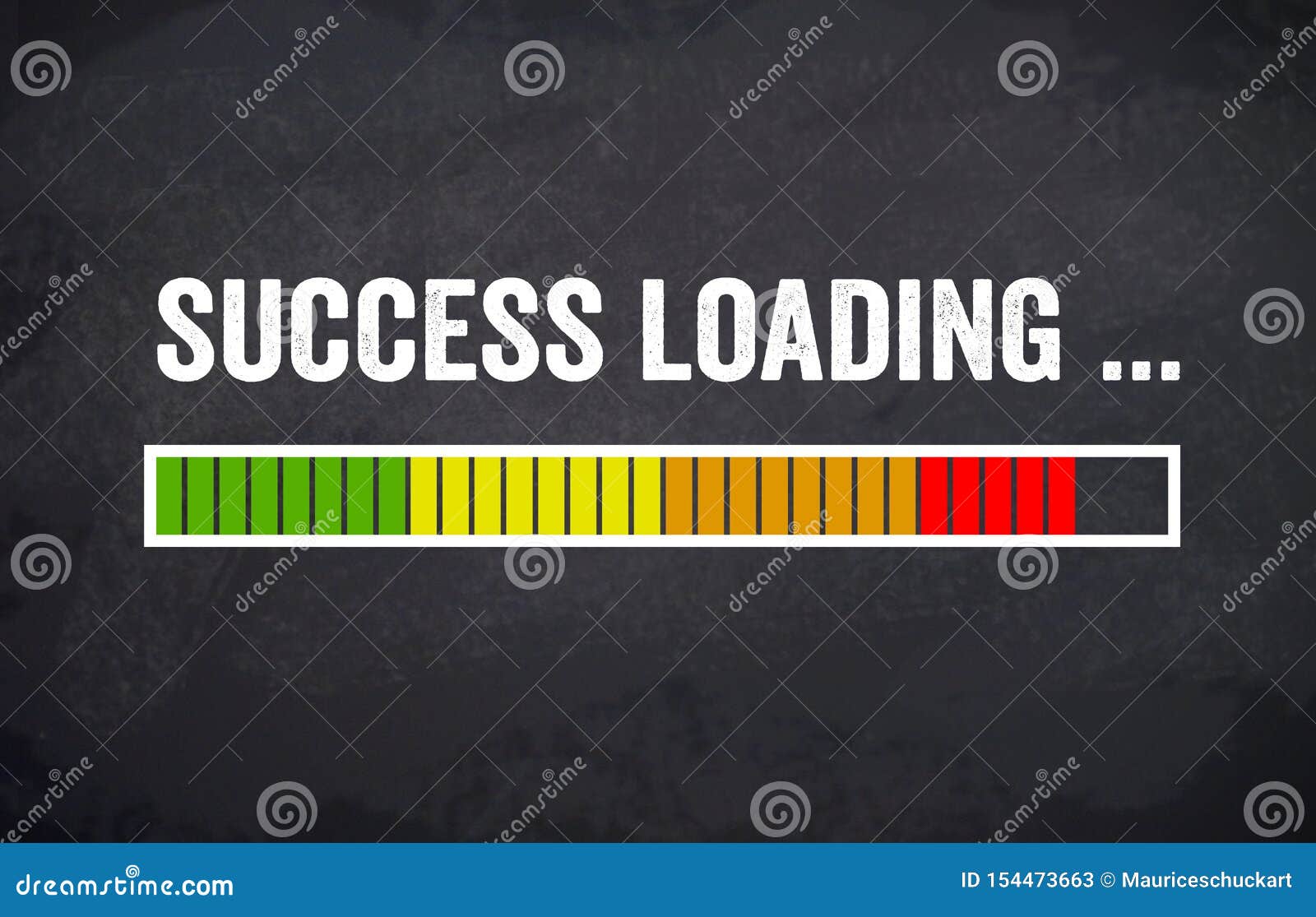 Chalkboard with Loading Bar and Success Loading Stock Illustration ...
