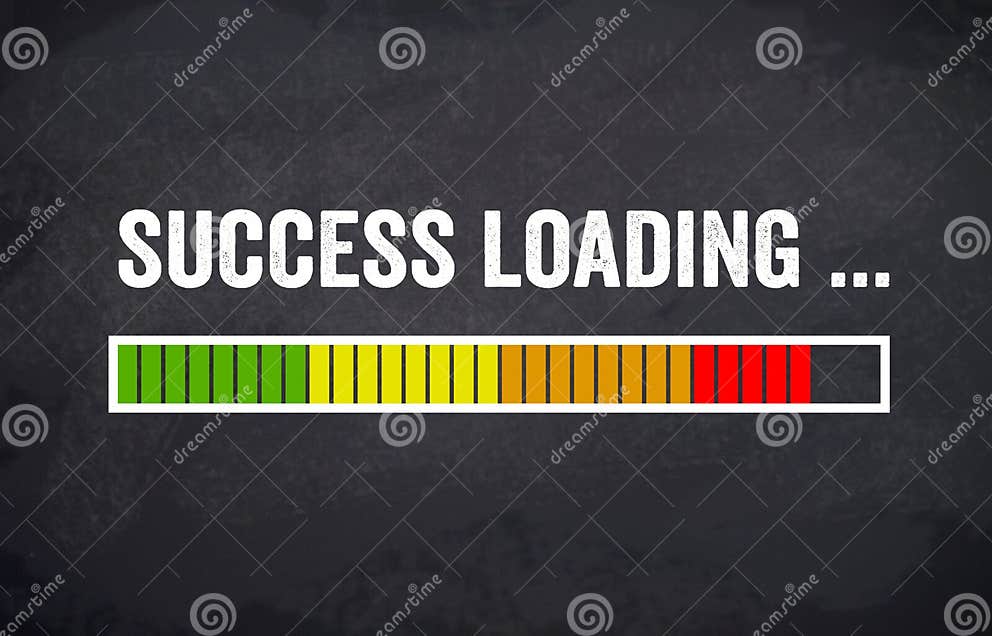 Chalkboard with Loading Bar and Success Loading Stock Illustration ...