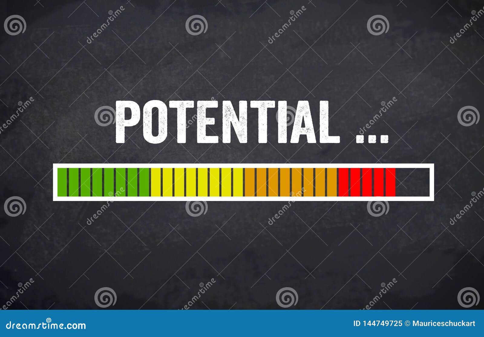 Chalkboard with for Use Your Potential and Loading Bar Stock Image ...