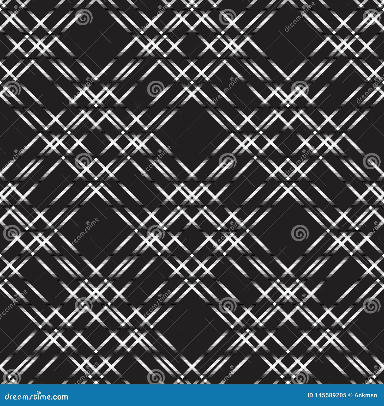 Black Check Diagonal Seamless Pattern Stock Vector - Illustration of ...