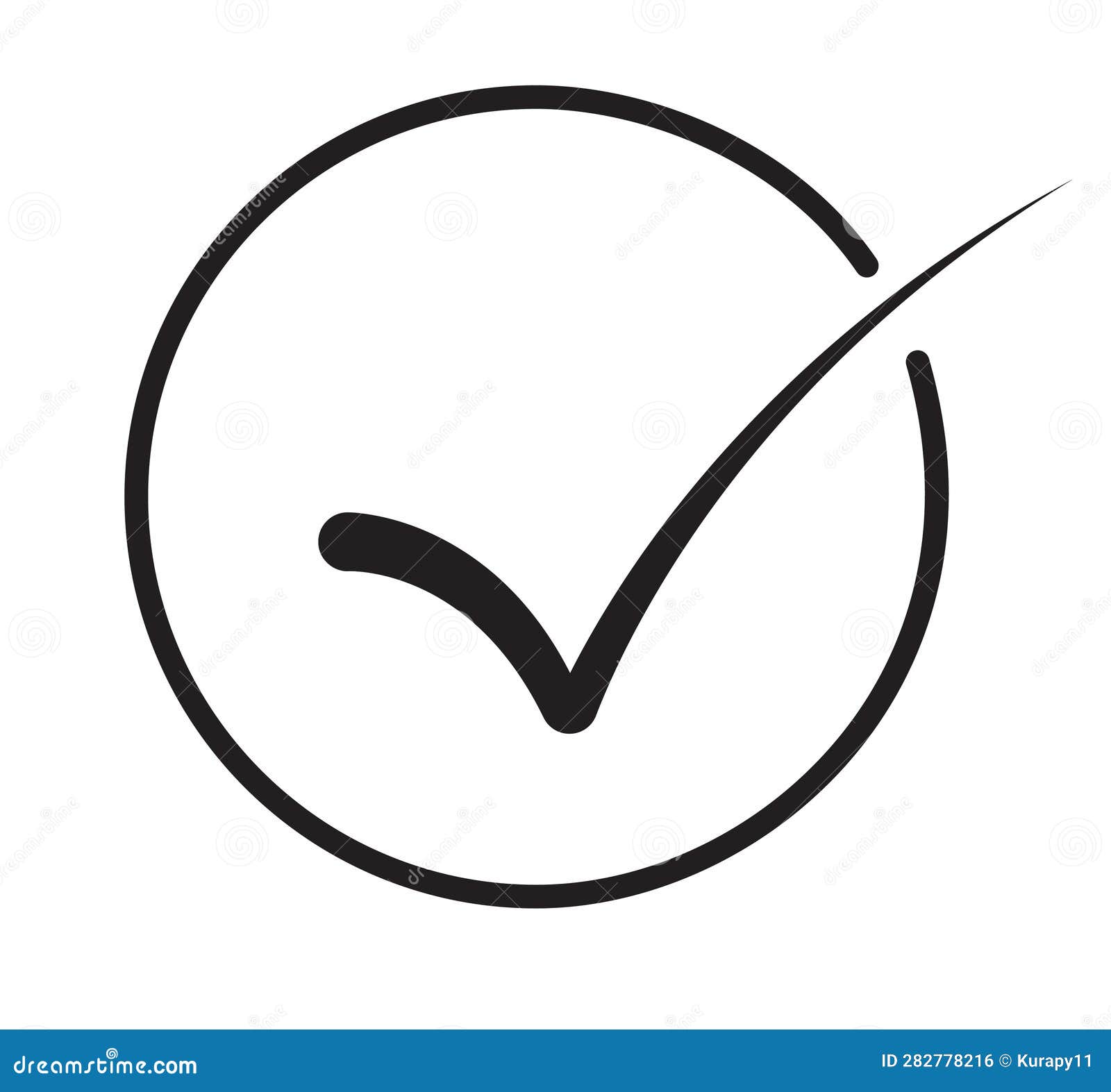 Black Check Mark Icon. a Checkmark in a Circle Stock Illustration ...