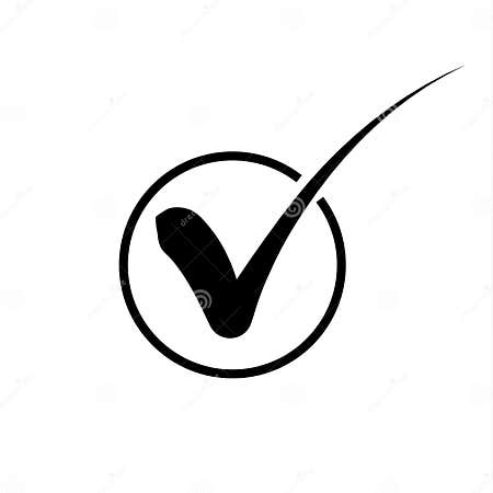Black Check Mark Icon Isolated on White Background. Stock Vector ...