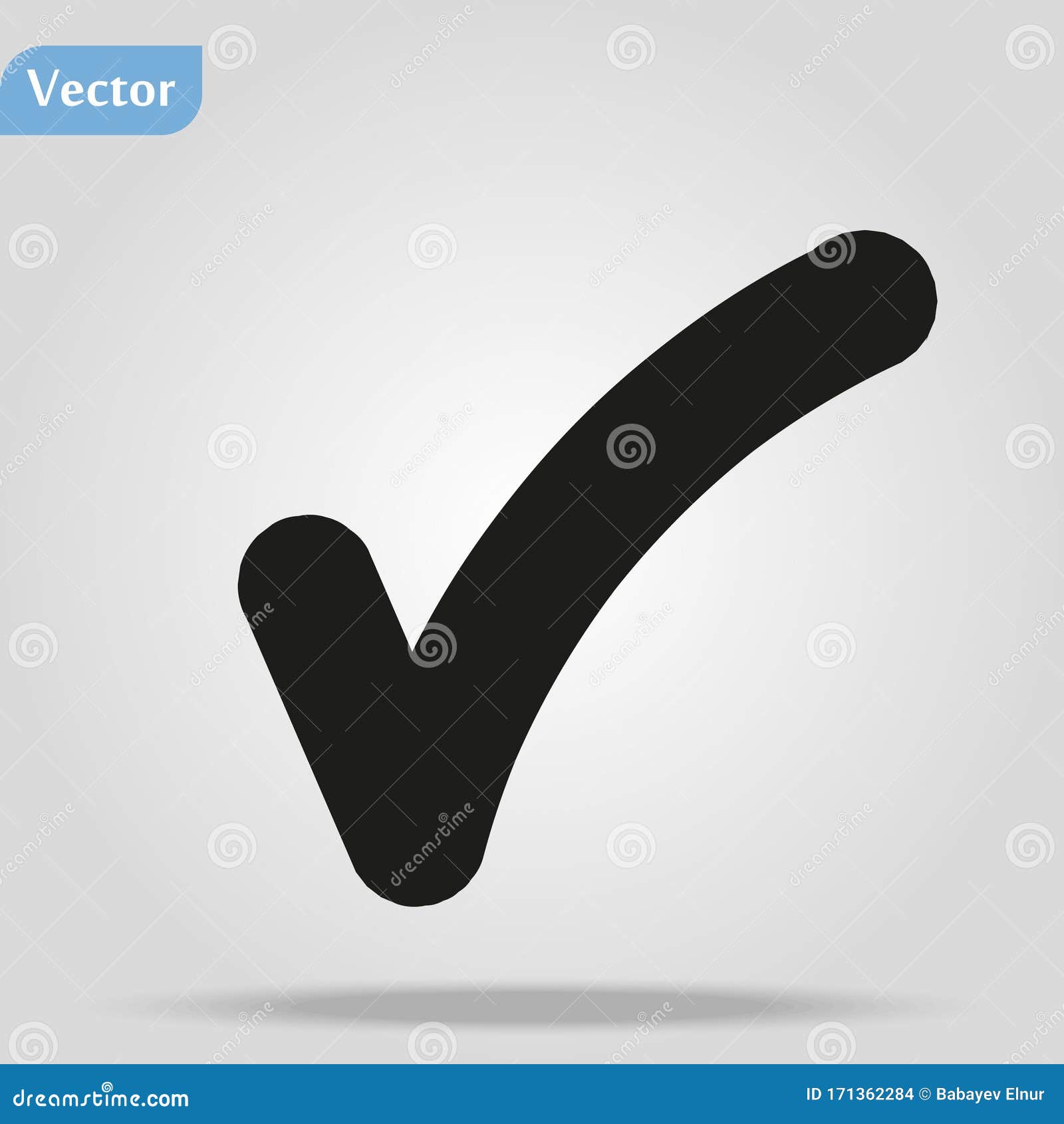 Black Check Mark Icon. Tick Symbol in Black Color, Vector Illustration ...