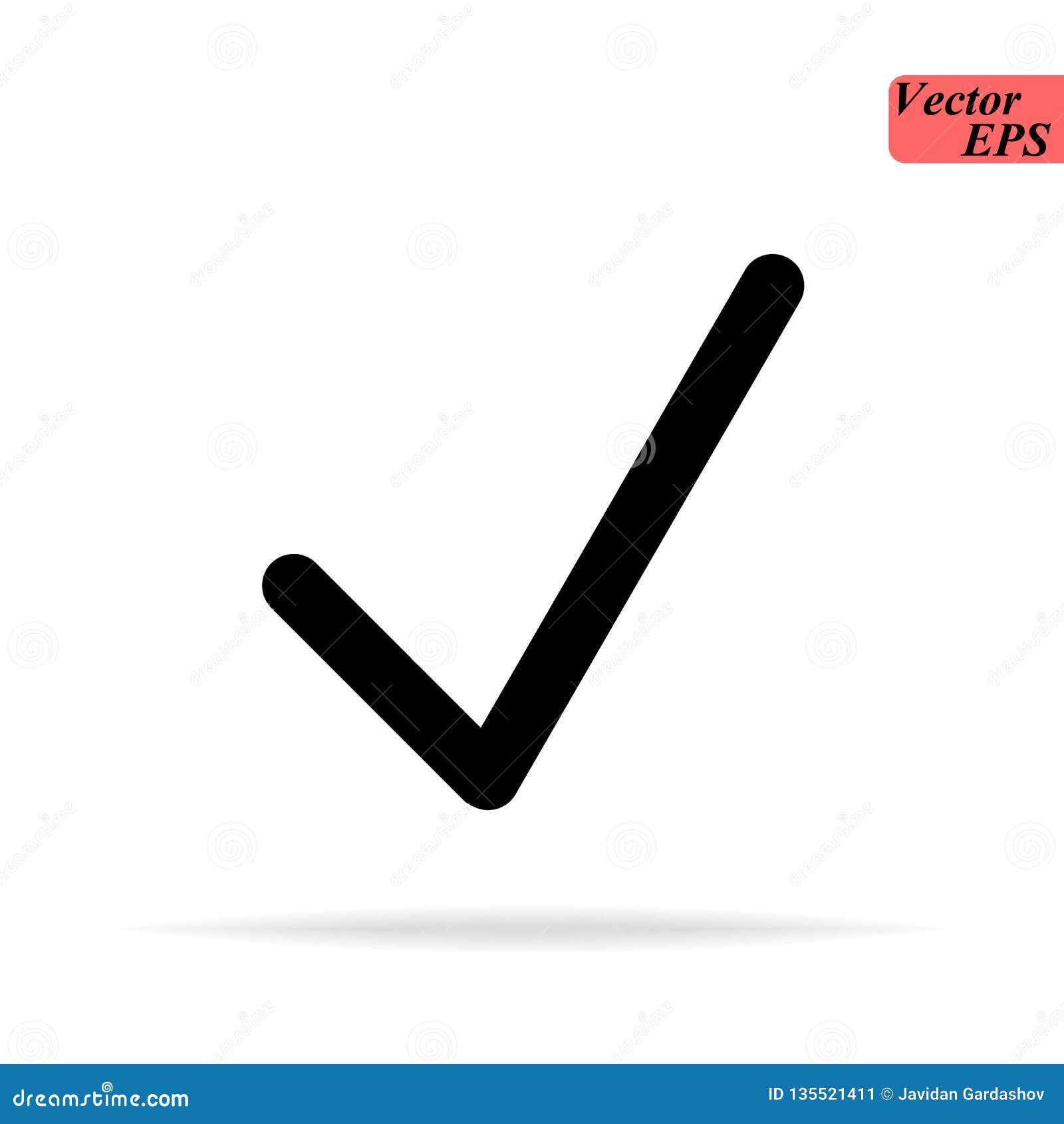 Black Check Mark Icon. Tick Symbol, Tick Icon Vector Illustration Stock ...
