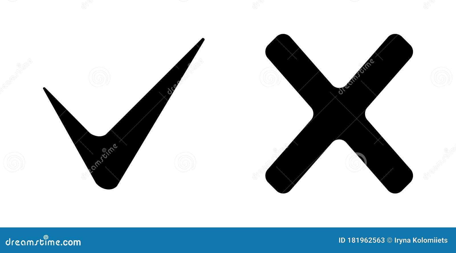Black Check Marks Icons. the Right and Wrong Symbol. the Right and ...
