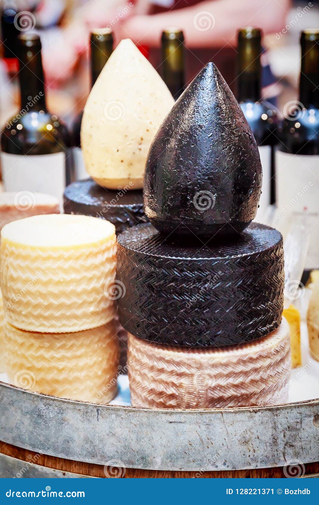 Black Cheese and Different Types of Delicious Cheese Stock Image ...