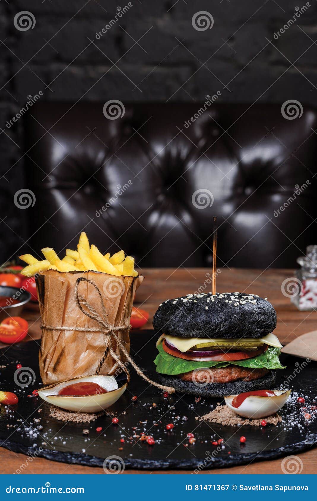 Black Cheeseburger with Cutlet Stock Image - Image of meal, lunch: 81471367