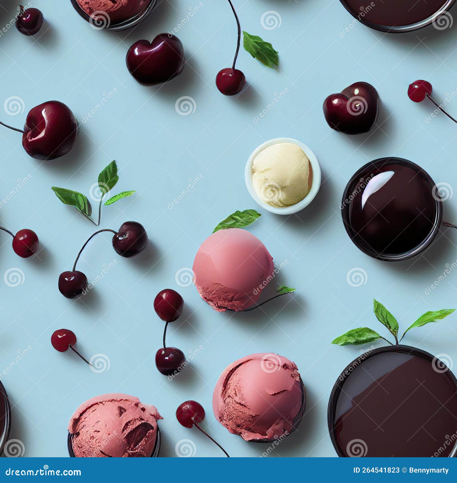Black Cherry Ice Cream on Seamless Texture Tile Stock Illustration ...