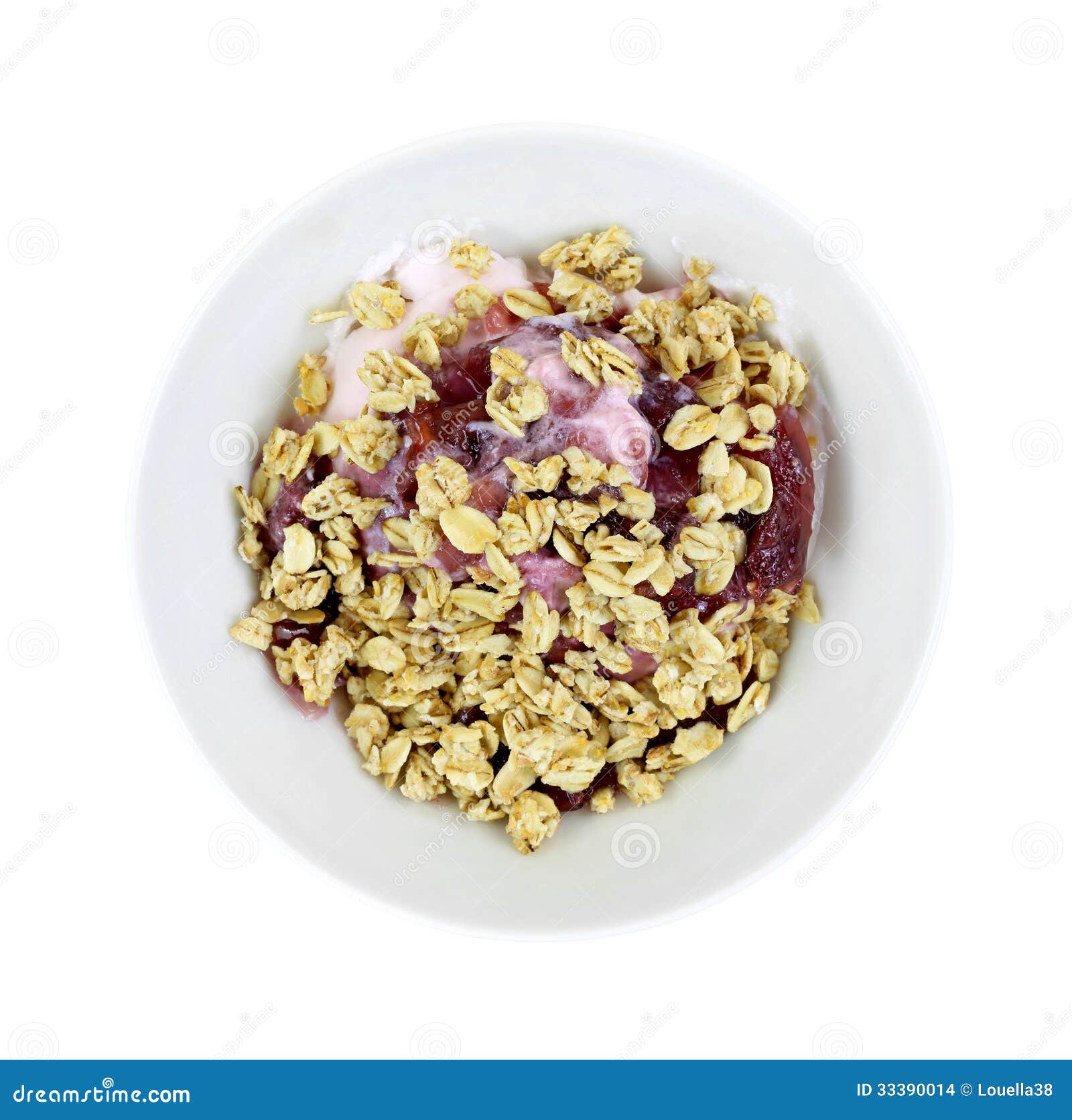 Black Cherry Yogurt Granola Top View Stock Photo - Image of black ...