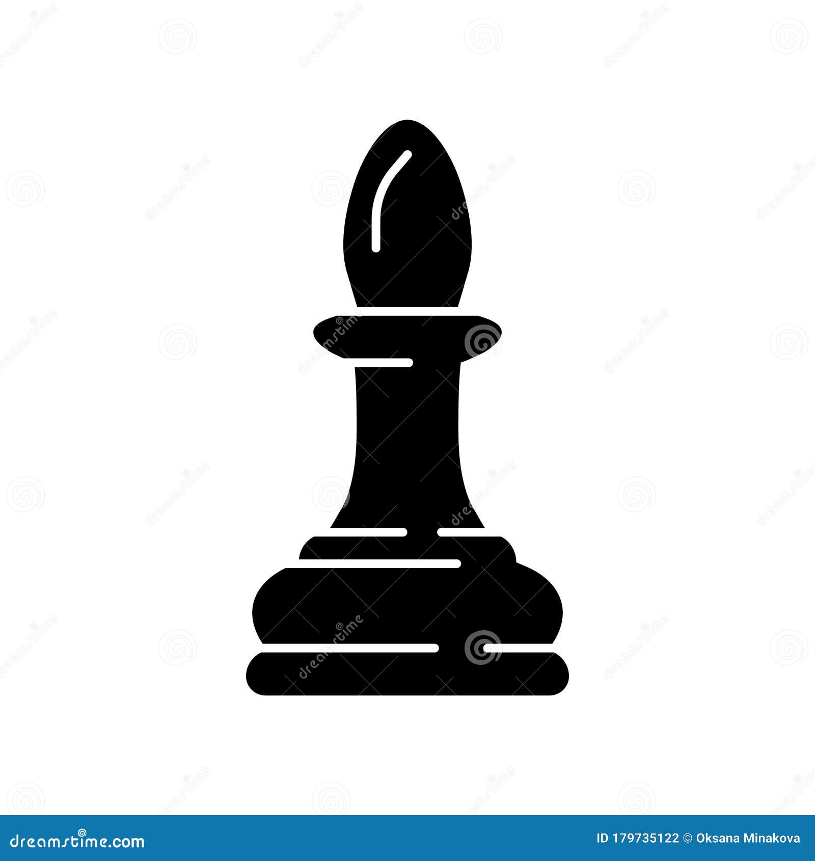 Black Chess Bishop Piece Icon Isolated On White Background. Board Game ...