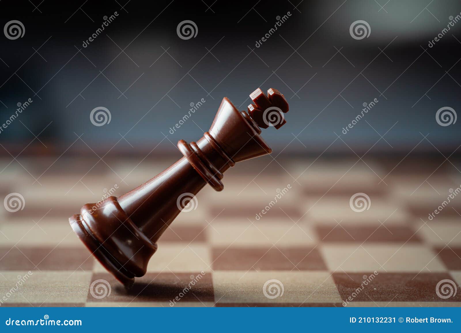 Black Chess King Falling on Chess Board Concept of Failing Stock Image ...