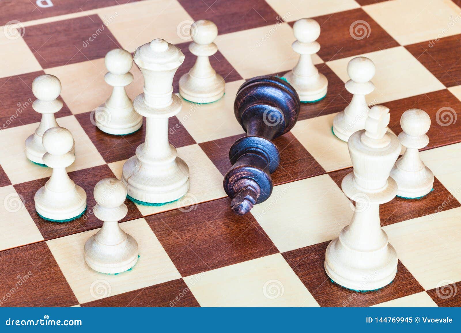 Black Chess King Surrounded by White Pieces Stock Image - Image of ...