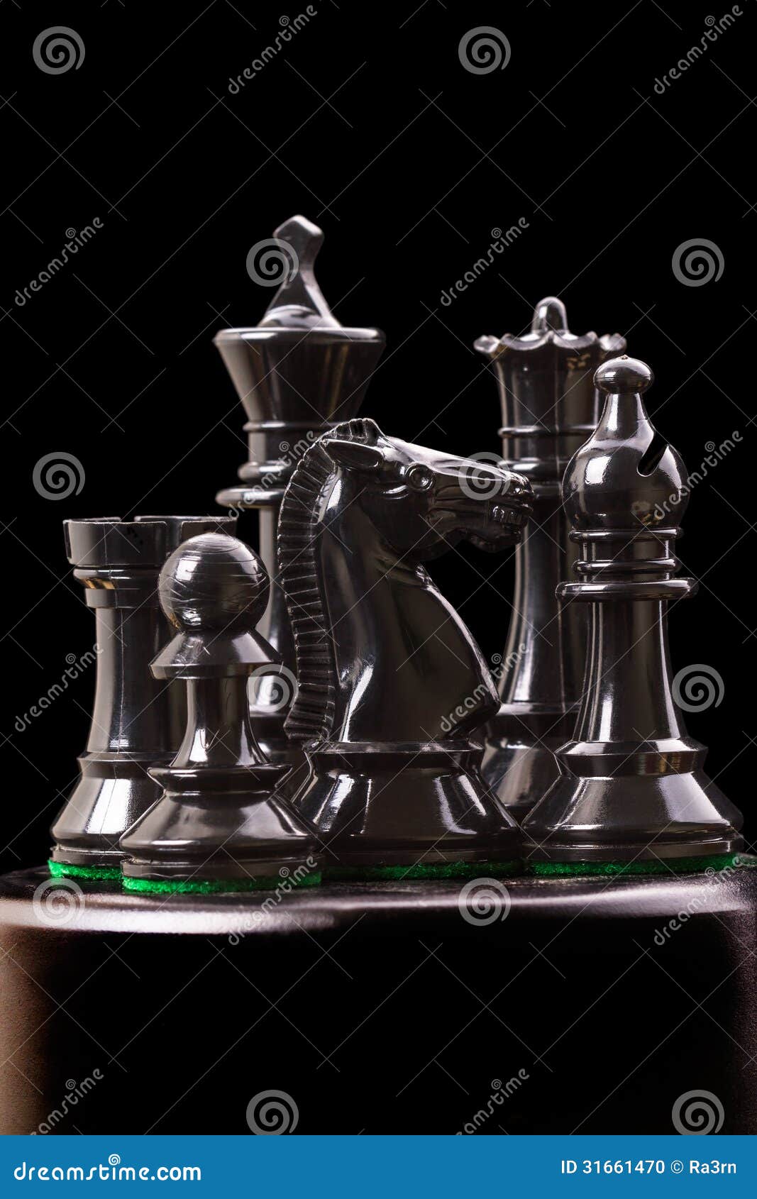 Black Chess Pieces on Black Stock Photo - Image of isolated, piece ...