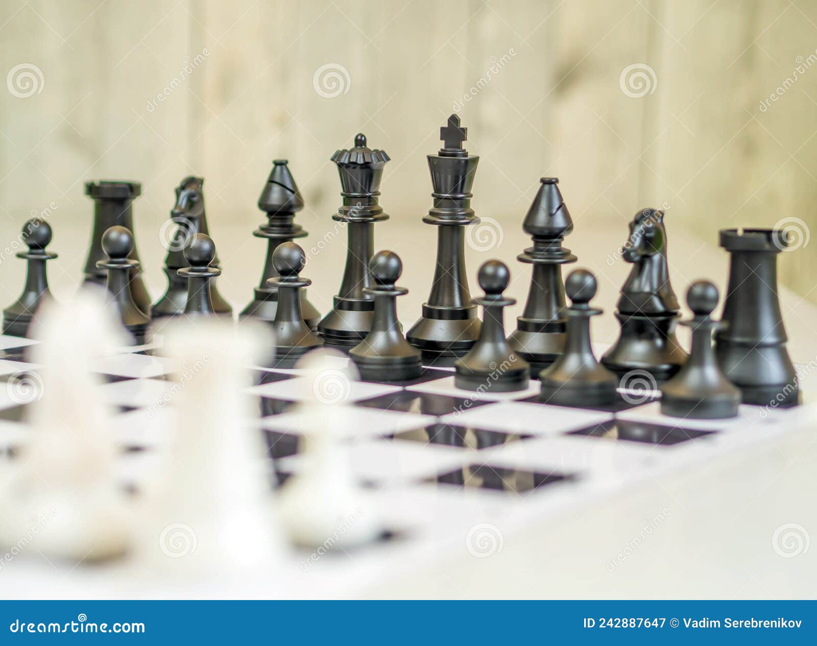 Black Chess Pieces are in the Correct Order on the Chess Board ...