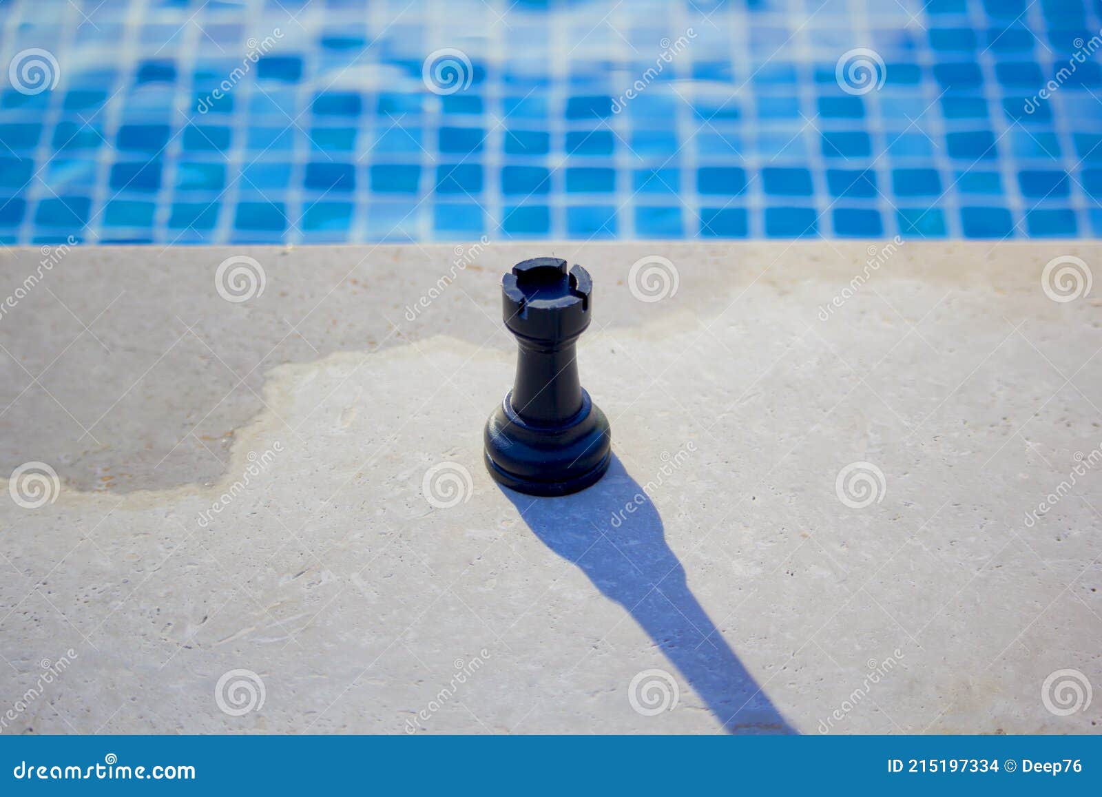 Black Chess Pieces at the Pool Stock Photo - Image of game, resort ...