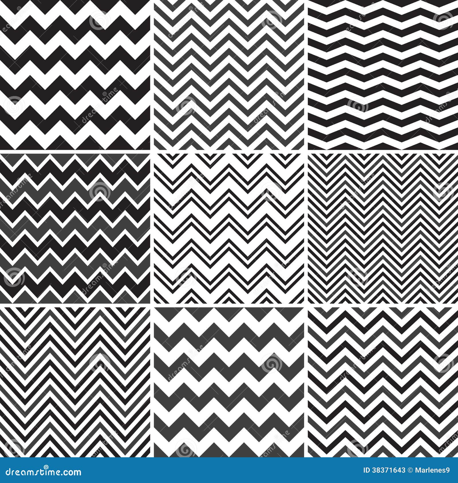 Black Chevron Seamless Patterns Stock Illustration - Illustration of ...