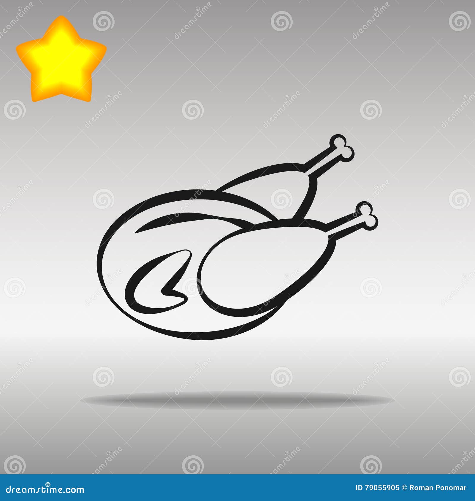 Black Chicken Icon Button Logo Symbol Concept High Quality Stock Vector ...