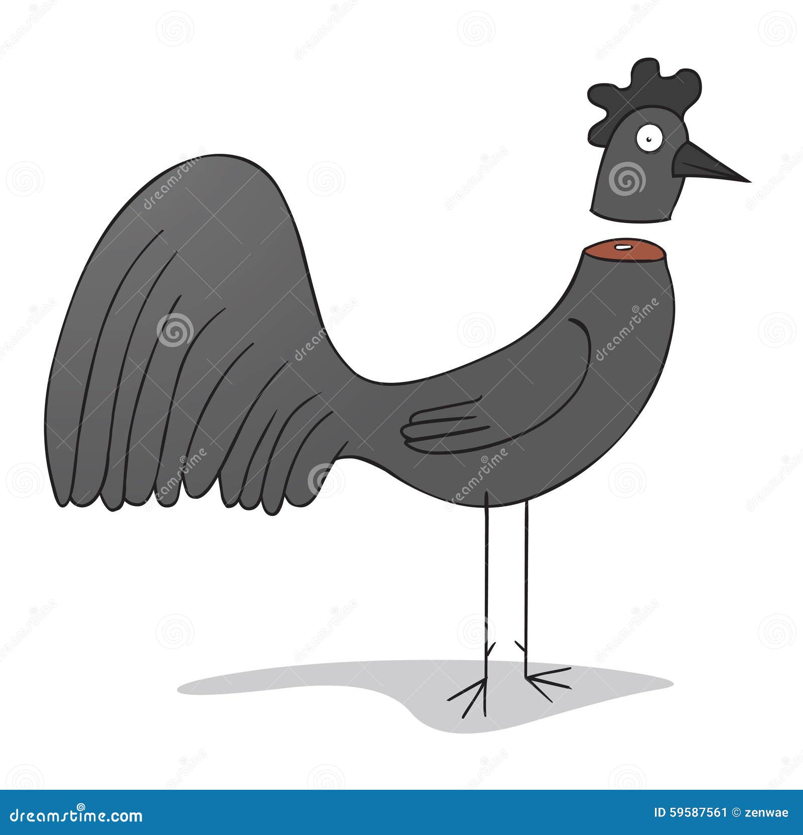 Black chicken stock vector. Illustration of kedu, behead - 59587561