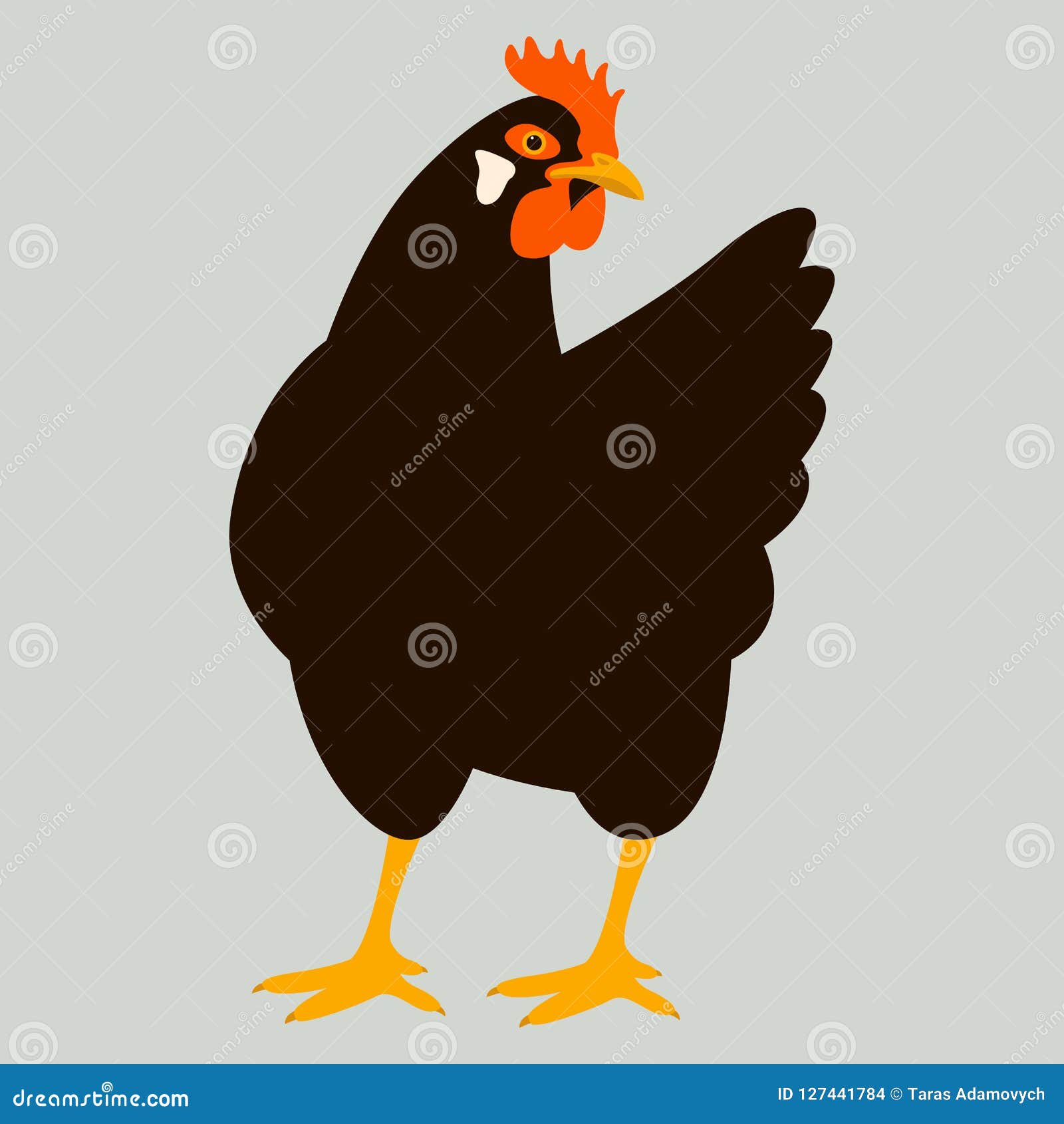 Chicken Vector Illustration Flat Style Front Side Stock Vector ...
