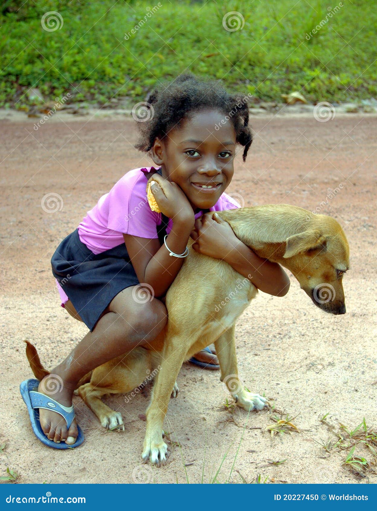 African American Child and Dog Editorial Image - Image of happiness ...