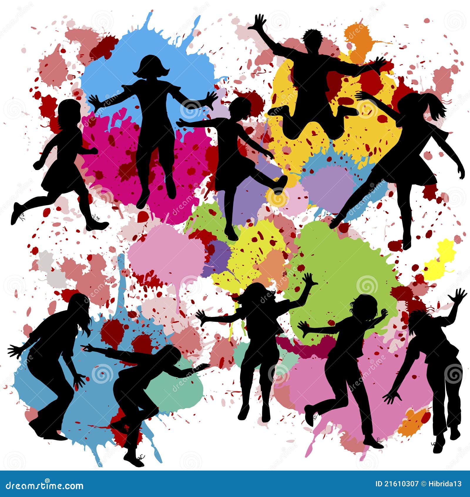 Black children silhouettes stock vector. Illustration of childhood ...