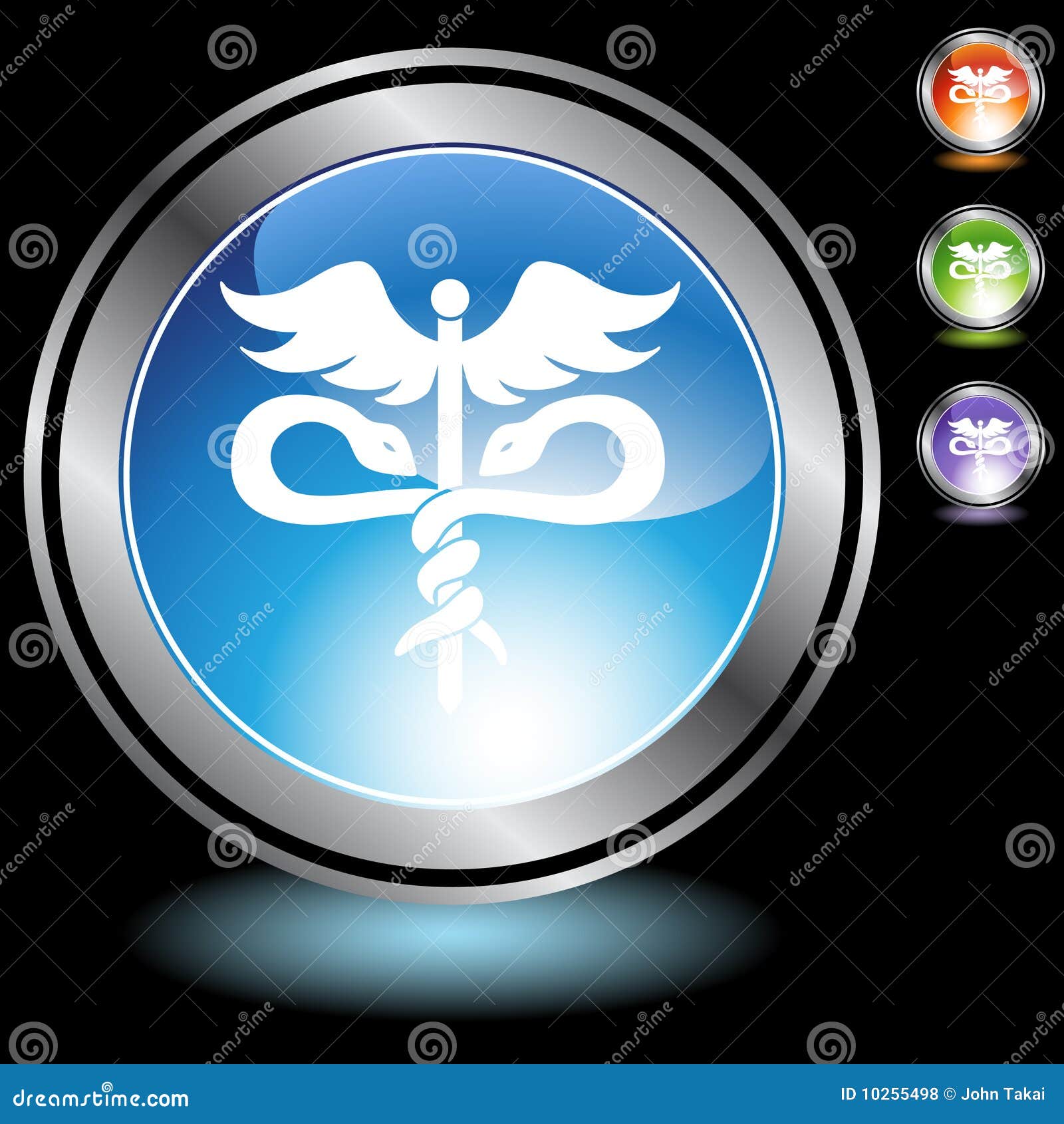 Black Chrome Icons - Caduceus Stock Vector - Illustration of healthcare ...