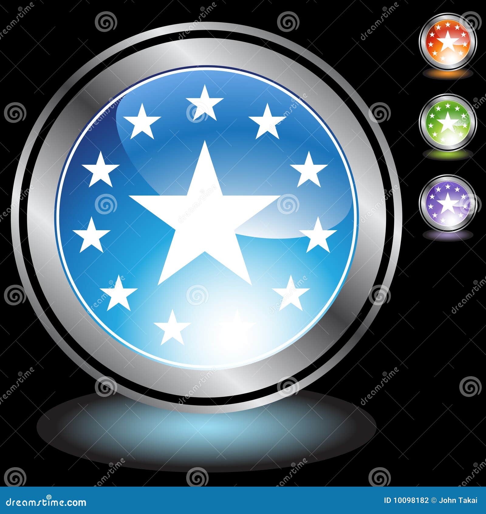 Black Chrome Icons - Stars stock vector. Illustration of button - 10098182