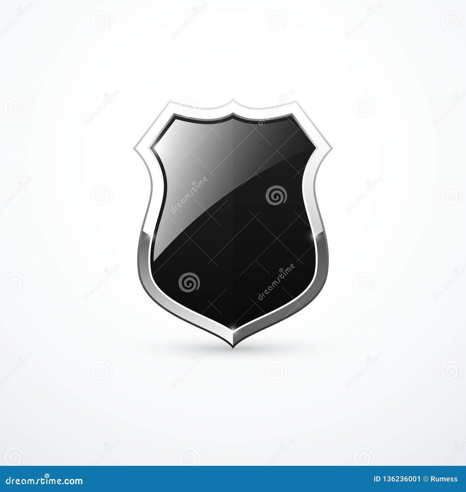 Black and Chrome Shield Icon. Vector Illustration Stock Vector ...
