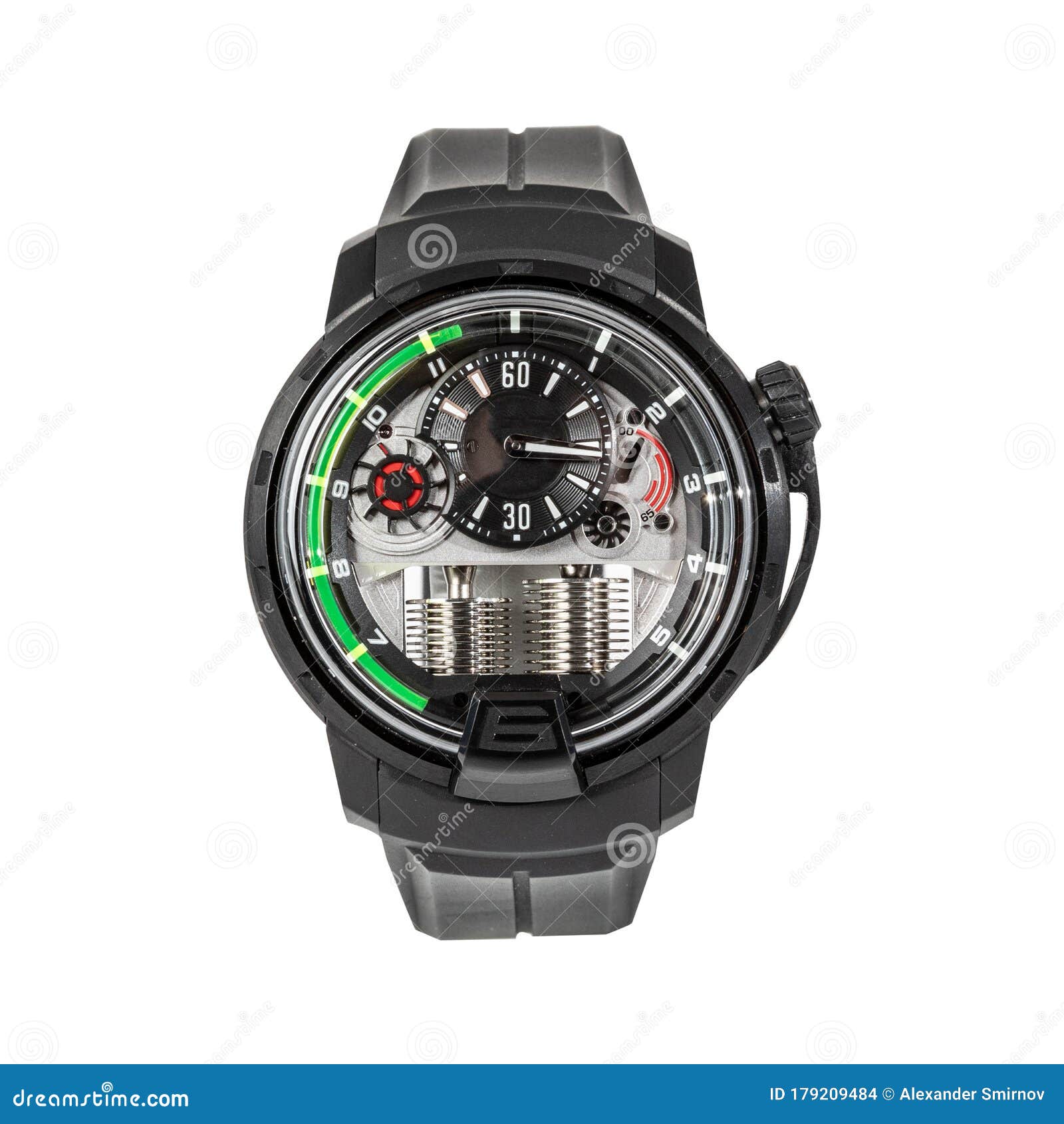 Black Chronograph Watch with a Titanium Case and with a Black Rubber ...