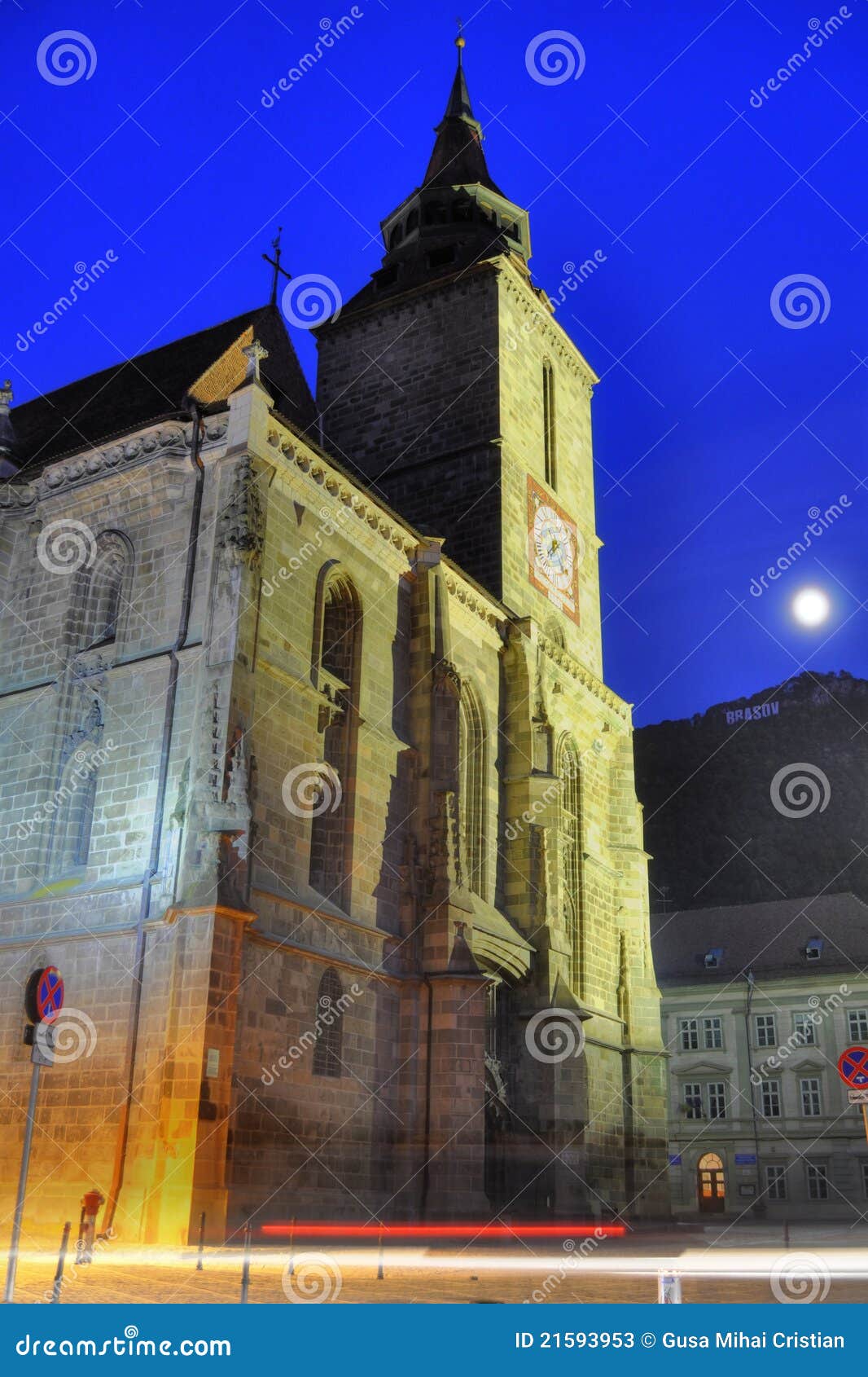 Black Church Night Transylvania Full Moon Stock Photos - Free & Royalty ...