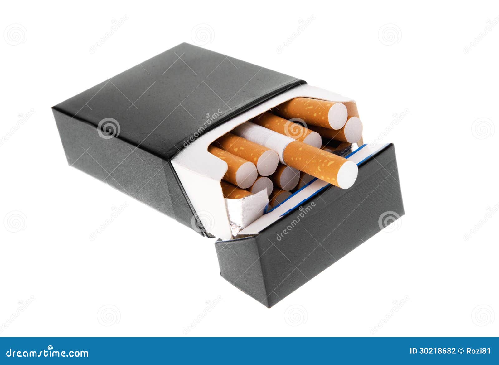 Black Cigarette Pack Isolated Stock Photo - Image of cigarette ...
