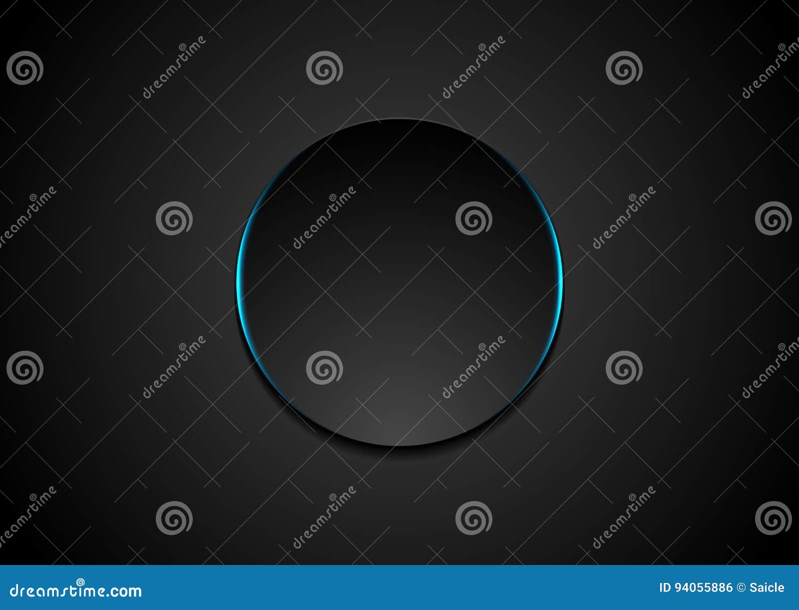 Black Circle Abstract Tech Background Stock Vector - Illustration of ...